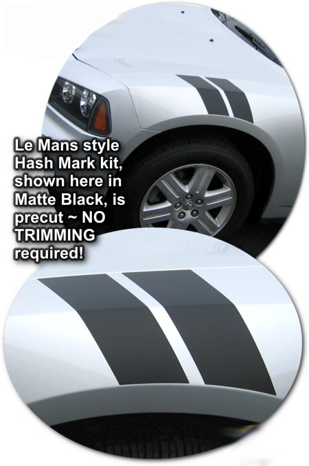 2006-2014 Dodge Charger Precut Le Mans Style Hash Mark Kit