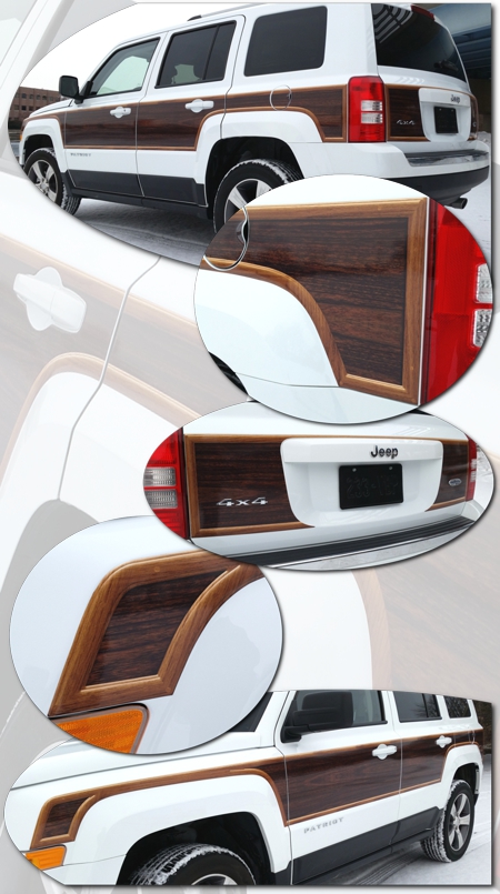 2007-2017 Jeep Patriot Wood Panel Graphics Kit 1