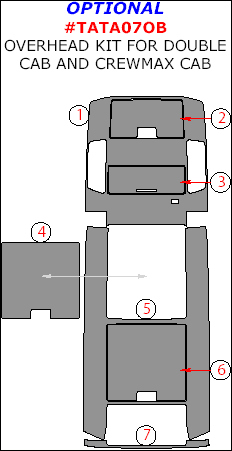 2007-Up Toyota Tundra Double & CrewMax Cab Optional Overhead Trim Kit ...
