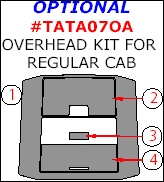 2007-Up Toyota Tundra Regular Cab Optional Overhead Trim Kit, 4 Pcs