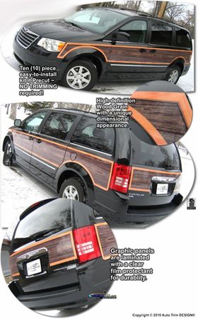 2008-2010 Dodge Caravan Chrysler Town & Country Wood Panel Graphics Kit