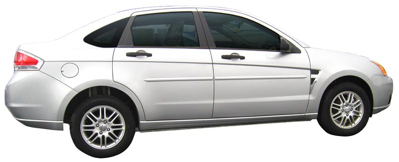 2008-2011 Ford Focus Sedan 4Dr Painted Body Side Moldings