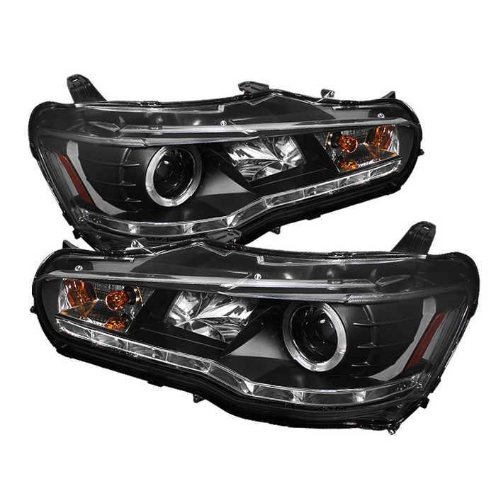 2008 - 2012 Lancer EVO HID Black Headlights