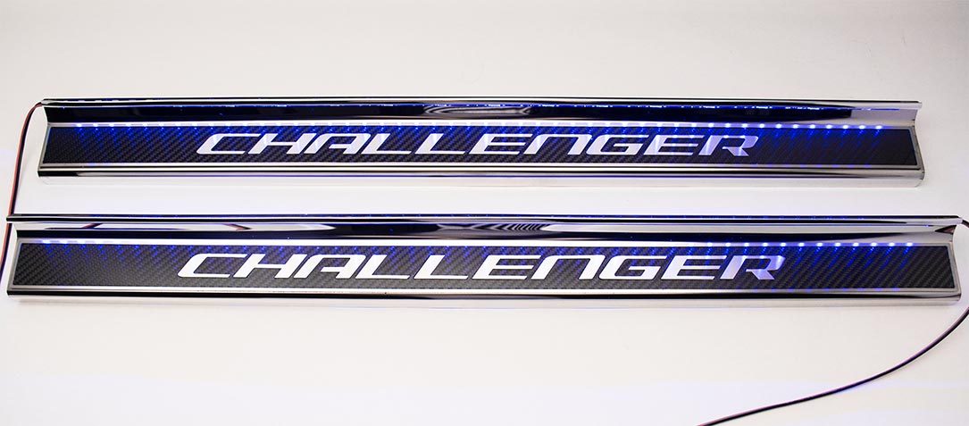 2008-2018 Dodge Challenger Carbon Fiber Door Sills w/ "Challenger ...