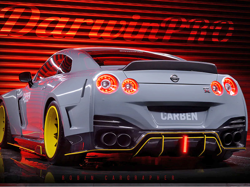 2008-2022 Nissan GTR R35 BKSSII Style Rear Bumper w/ Carbon Fiber Diffuser