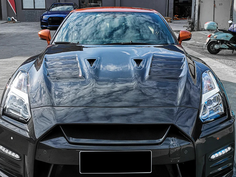 2008-2022 Nissan GTR R35 CBA/DBA/EBA TS Style Carbon Fiber Hood