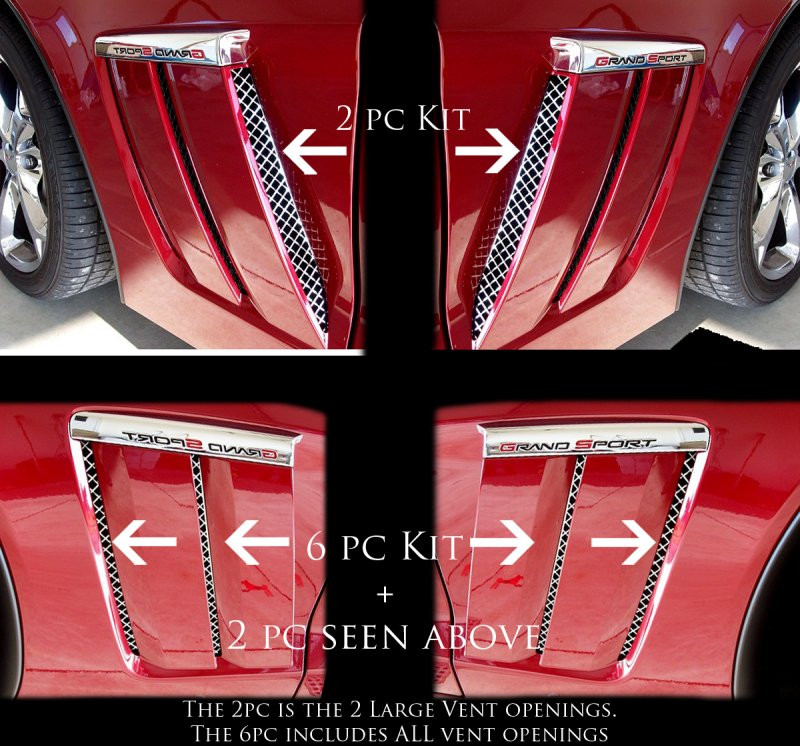 2010-2013 Corvette C6 Grand Sport Laser Mesh Stainless Side Vents 2Pcs ...