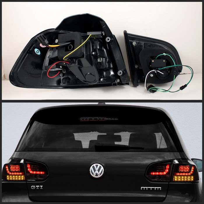 2010-2012 VW Golf & GTI LED Tail Lights - Black