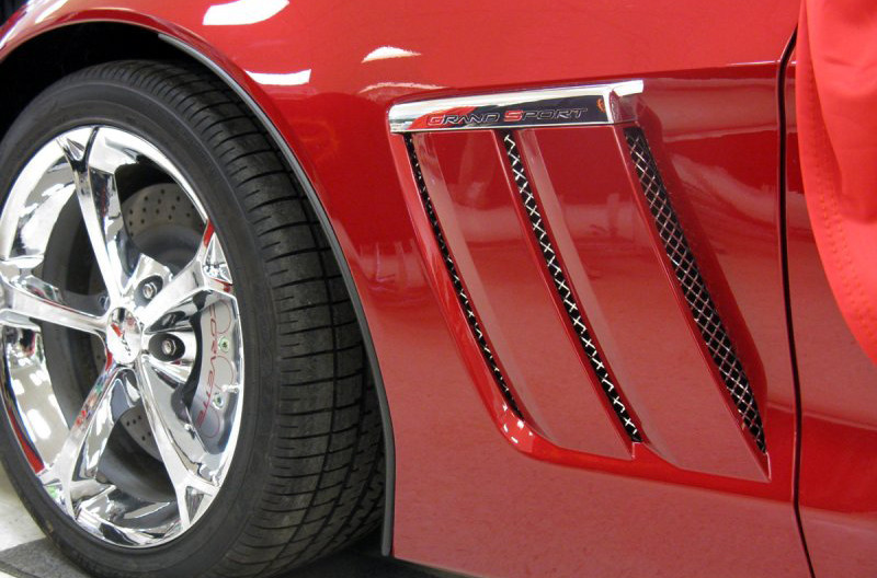 2010-2013 Corvette C6 Grand Sport Laser Mesh Stainless Side Vents 2Pcs ...