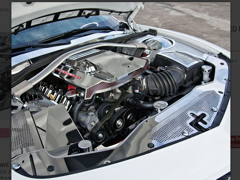 2010-2015 CAMARO ZL1 - HEADER PLATE PERFORATED POLISHED STAINLESS STEEL