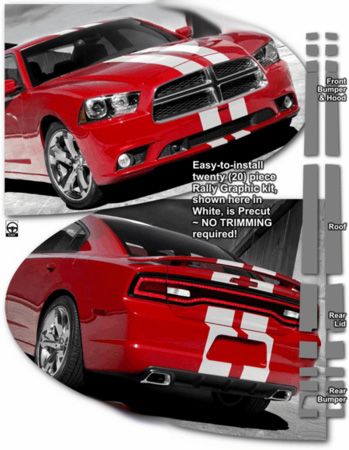 2011-2014 Dodge Charger Rally Stripes Graphics Kit 2