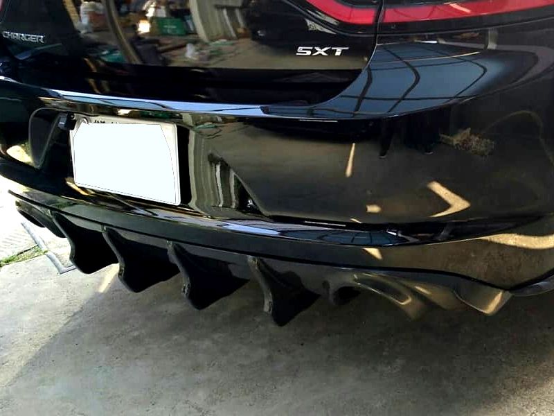2011-2014 DODGE CHARGER CARBON FIBER REAR DIFFUSER STYLE 2