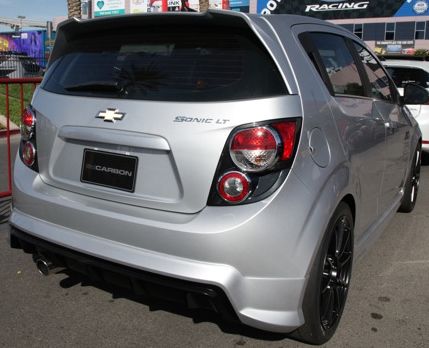 2012 2013 Chevrolet Sonic Hatchback High Rise Rear Spoiler 3dCarbon
