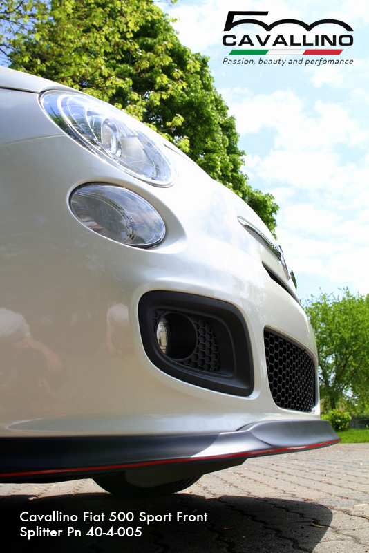 2012- 2019 Fiat 500Sport Front Lip Spoiler, ACS Cavallino Fiat 500