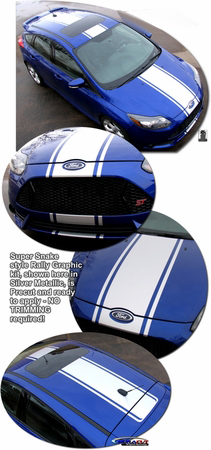 2012-2017 Ford Focus Rally Stripe Graphic Kit 2
