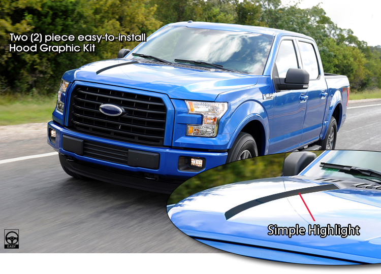 2015-2019 Ford F150 Hood Highlight Graphics Kit ATD-FRDF150GRPH64