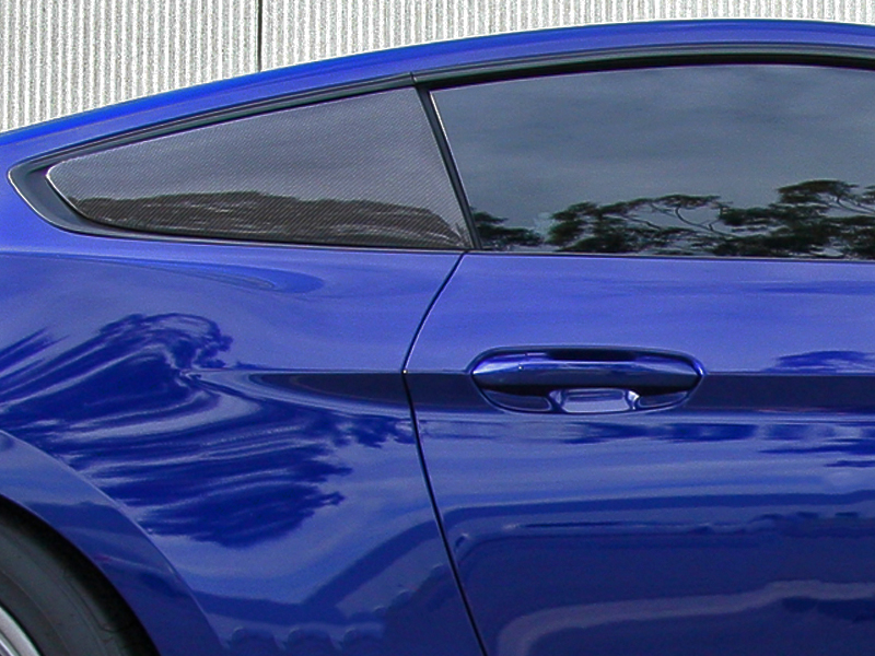 2015 2020 Mustang Carbon Fiber Side Window Louvers (flat)