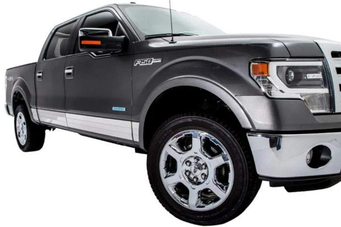 2015-2020 Ford F-150 Crew Cab RIBBED Stainless Steel Rocker Panels ...