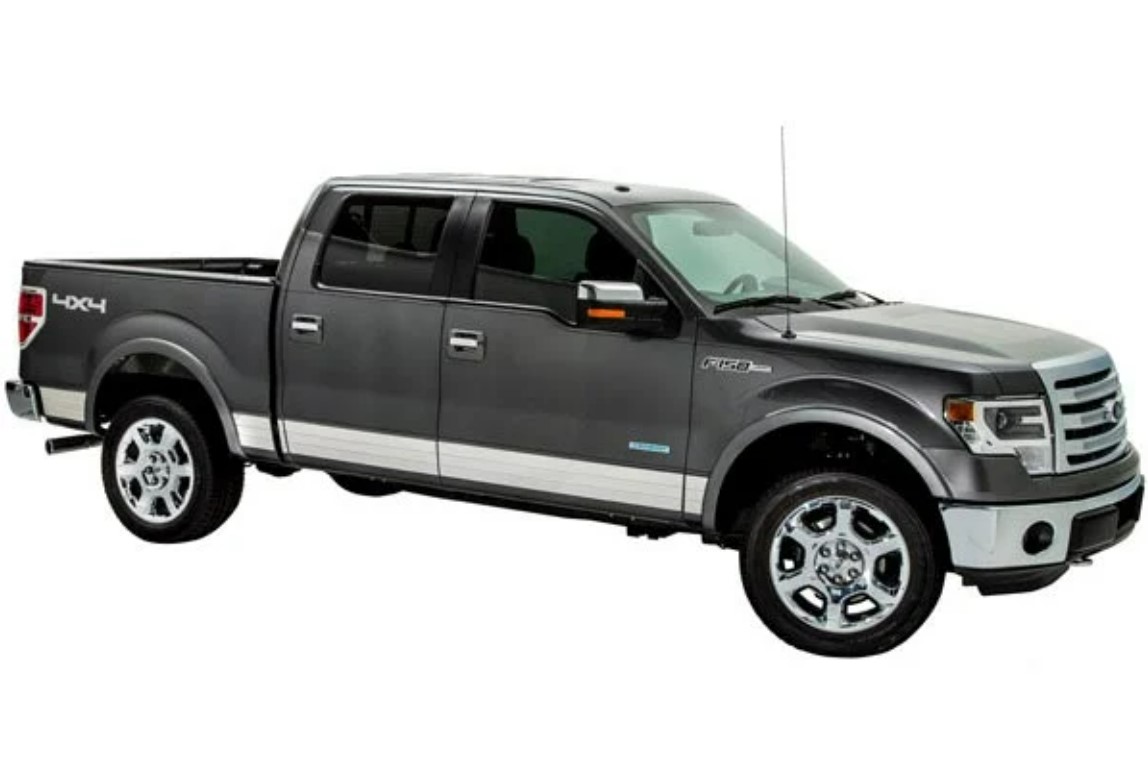 2015-2020 Ford F-150 Crew Cab RIBBED Stainless Steel Rocker Panels ...