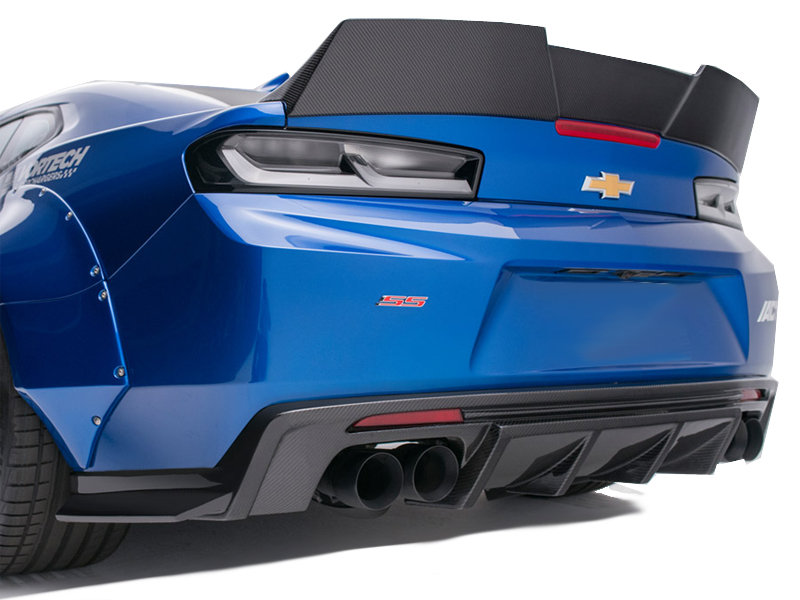 2016-2018 Camaro Carbon Fiber Grid Rear Diffuser - 1 Piece