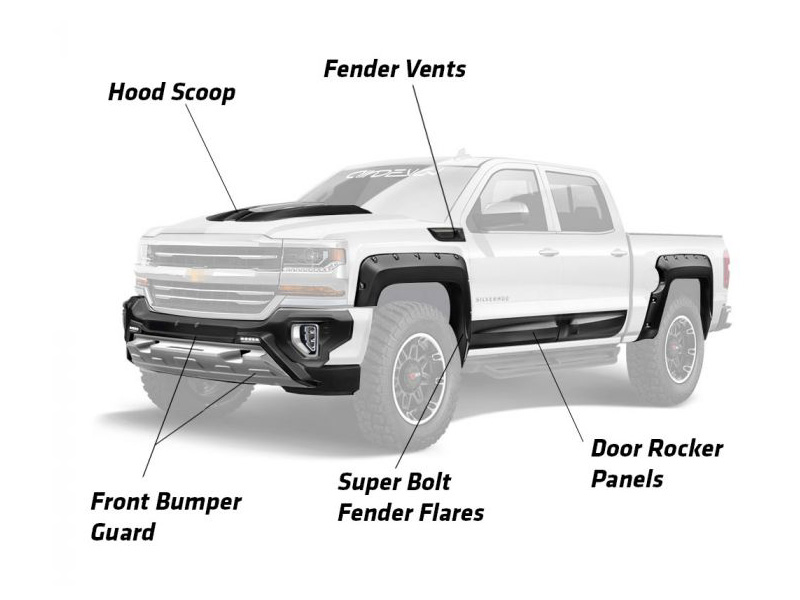 2016-2018 SILVERADO 1500 OFF ROAD STYLING KIT CREW CAB STD. BOX