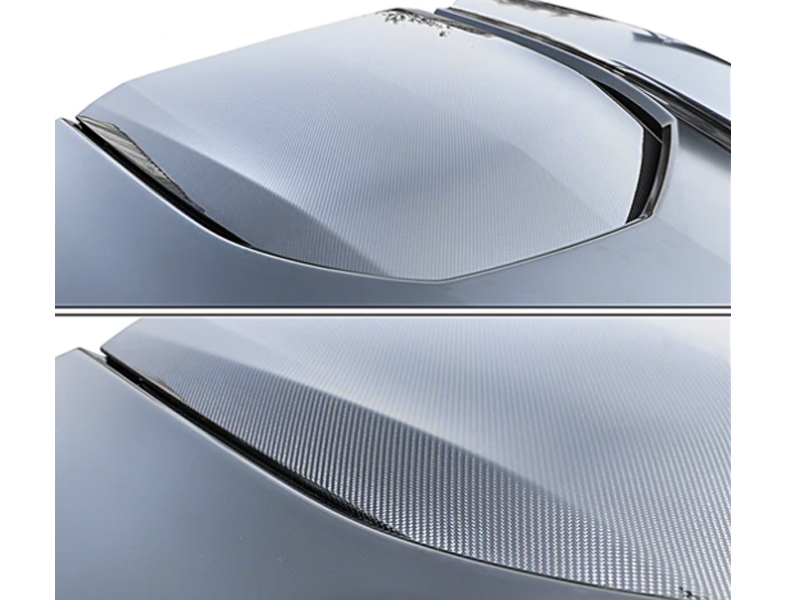 2016-2023 Chevy Camaro ZL1 Black Front Bumper Hood Guards Aluminum CF