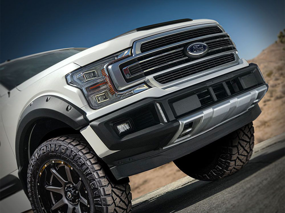 2018-2020 Ford F-150 Front Bumper Guard w/ DRL | Satin Black