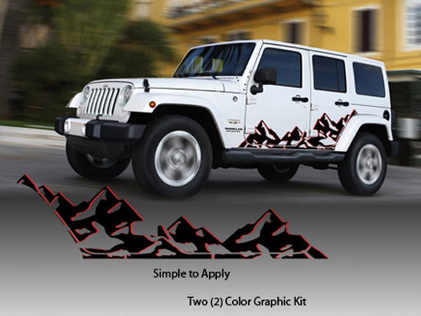 2018-2020 Jeep Wrangler JL Two Color Range Body Side Graphics Kit