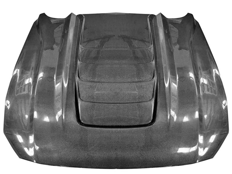 2018-2022 Ford Mustang V6R Style Carbon Fiber Hood