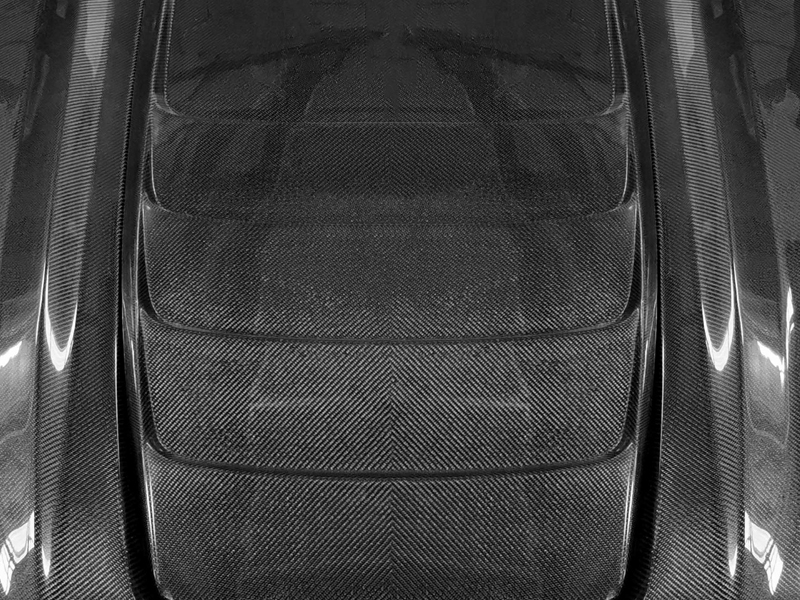 2018-2022 Ford Mustang V6R Style Carbon Fiber Hood
