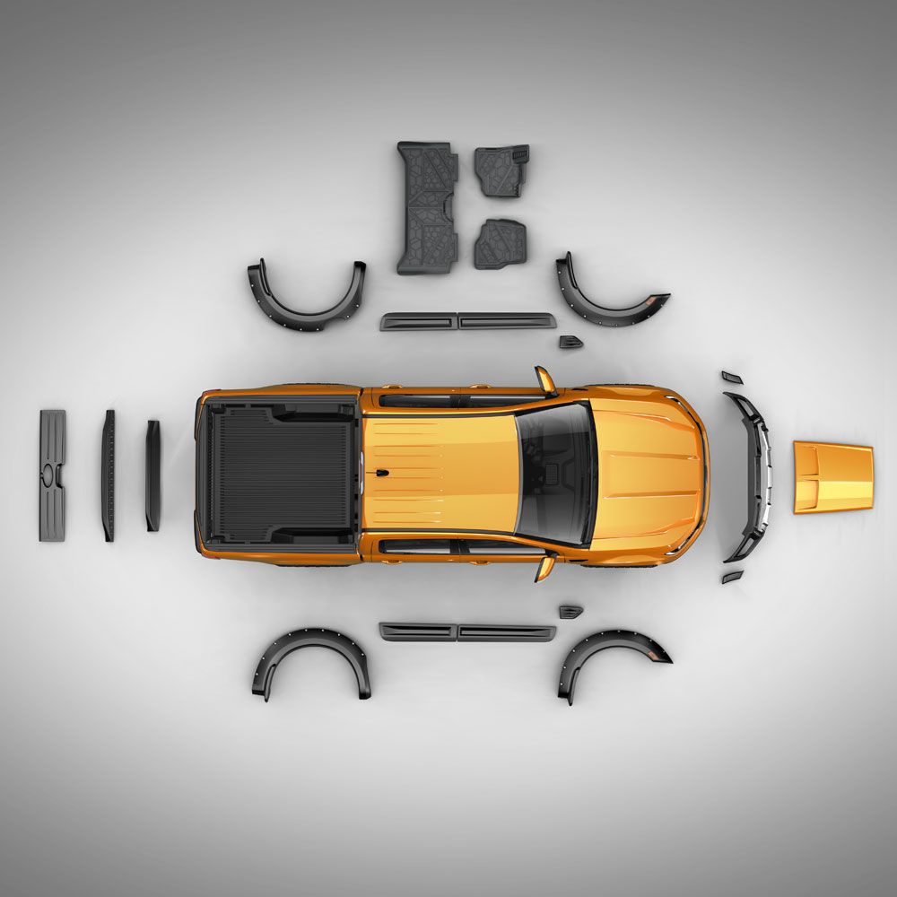 Full Body Kit With Front Bumper Guard For 2019+ Ford Ranger - FULL KIT ...