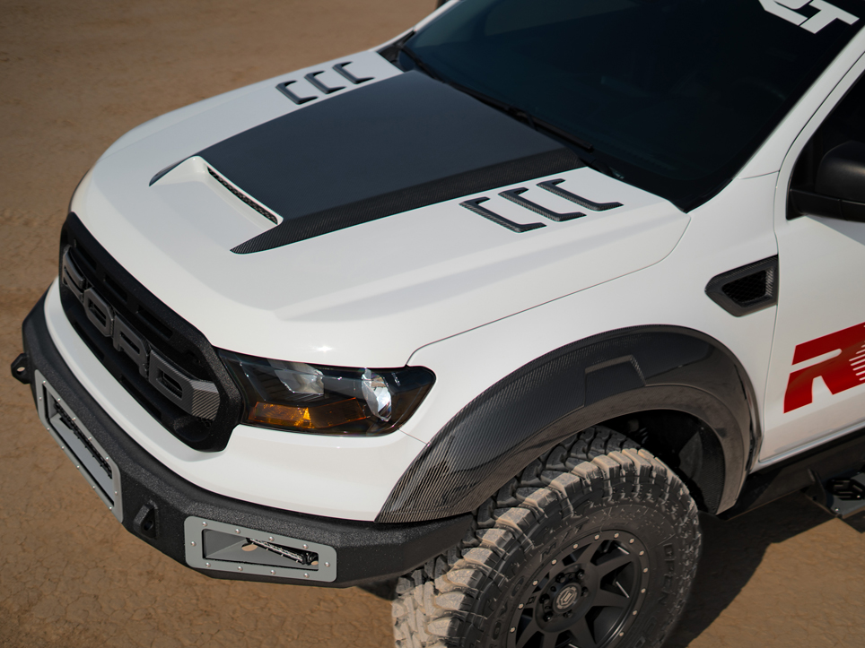 2019-2022 Ford Ranger V2 Ram Air Hood | FIBERGLASS | RKSport 50012100