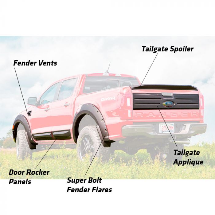 2019-2020 RANGER FULL STYLING KIT WITH FRONT BUMPER GUARD - SUPER CREW
