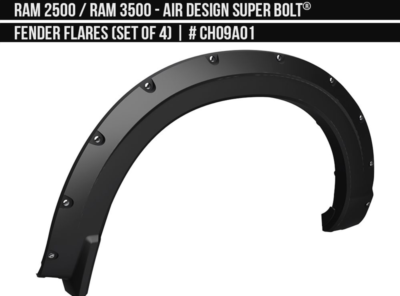 2019-2023 DODGE RAM 2500 3500 Super Bolt Fender Flare Set