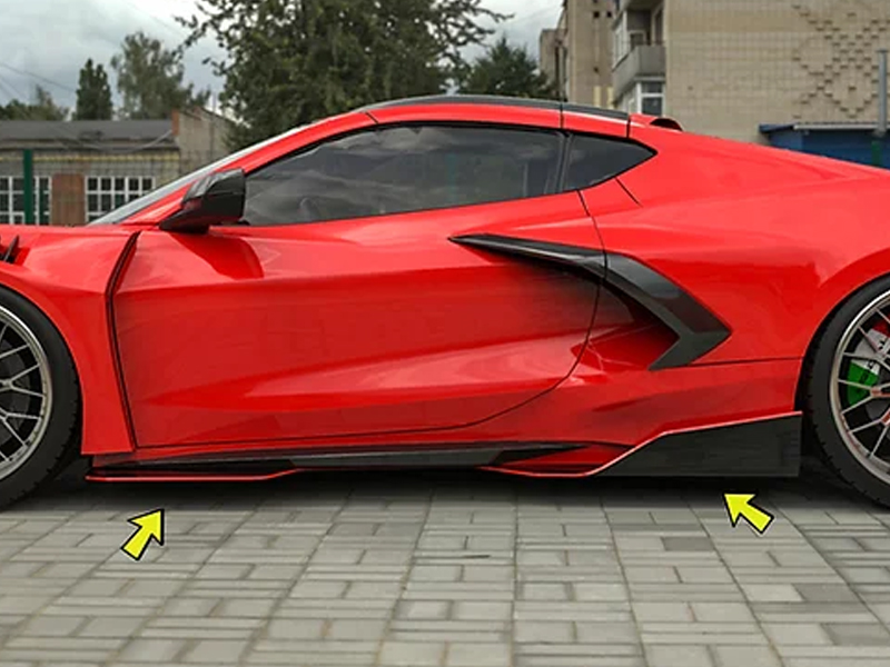 2020-2022 Corvette C8 Widebody RR Side Extensions
