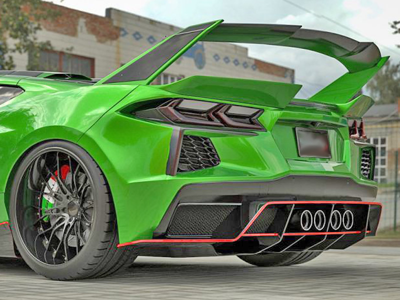 2020-2023 Corvette C8 Widebody RR High Rise Wing (3 pcs)