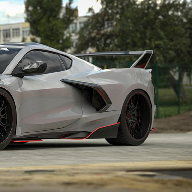 2020-2023 Corvette C8 Widebody RR High Rise Wing (3 pcs)