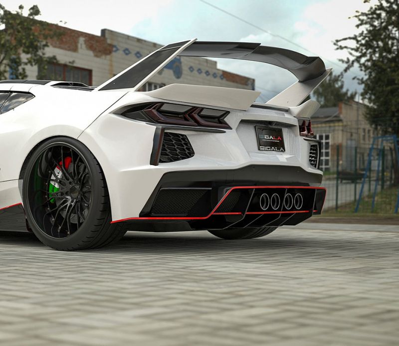 2020-2023 Corvette C8 Widebody RR High Rise Wing (3 pcs)