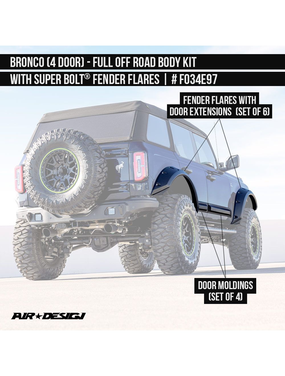 2021-2023 Ford Bronco Air Design Super Bolt Body kit 4Dr