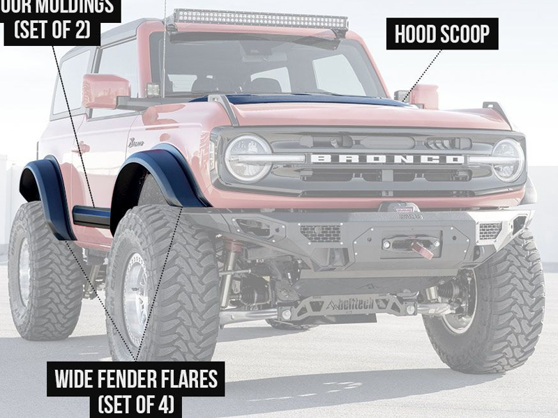 2021-2023 FORD Bronco Full Wide Off Road Body Kit 2Dr