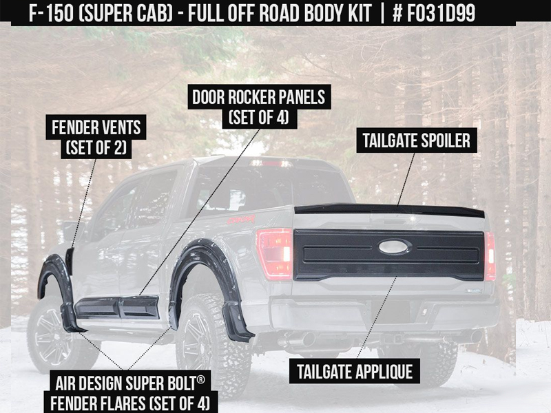 2021-2023 FORD F-150 Super Cab Full Off Road Body Kit