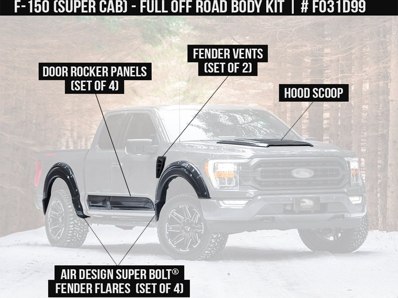2021-2023 FORD F-150 Super Cab Full Off Road Body Kit