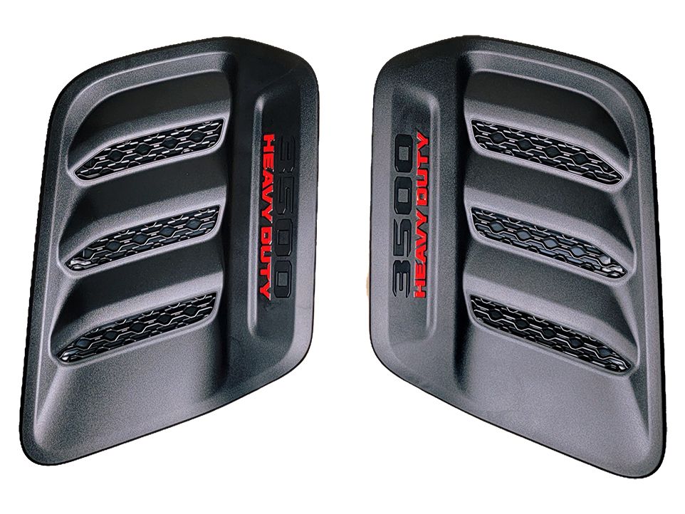Set of Black '3500' Hood Vents for 2019-2024 Ram 3500 Sport Performance ...