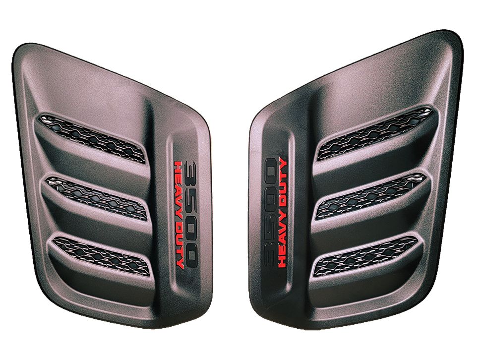 Set of Black '3500' Hood Vents for 2019-2024 Ram 3500 Sport Performance ...