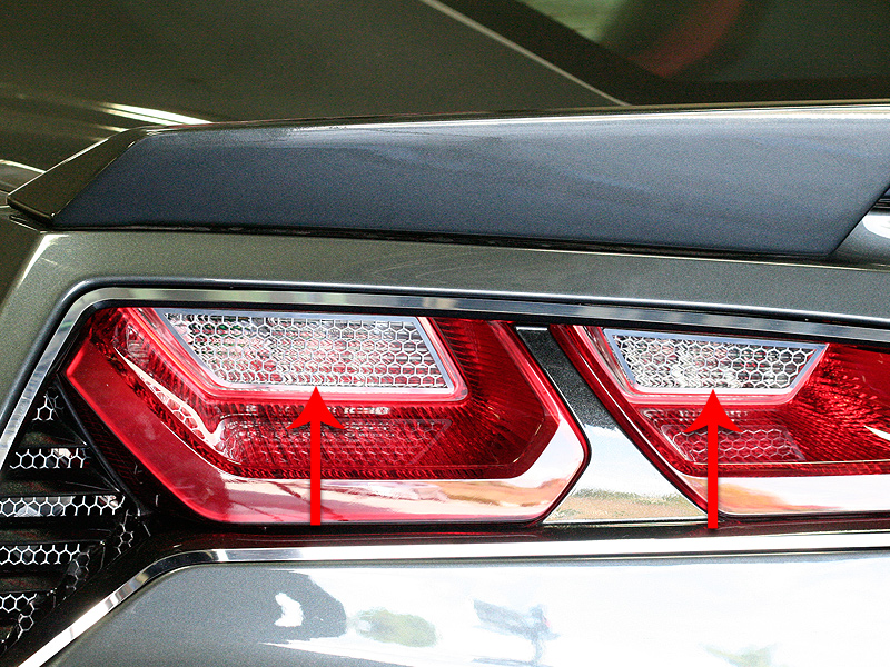 ACC Corvette Stingray C7 Back-Up Light Grilles 4Pc Polished 2014 052007