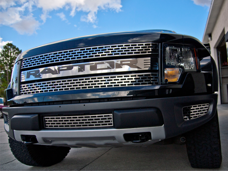 ACC Ford Raptor Front Grille Polished with Black "RAPTOR" Insert 2010 ...
