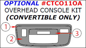 2010-2015 Chevrolet Camaro Optional Overhead Console Kit, 6 Pcs, CTCO10OA