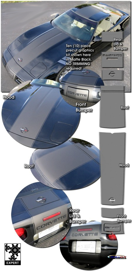 Chevrolet Corvette C4 Grand Sport Style Rally Stripes Graphics Kit 1984 ...