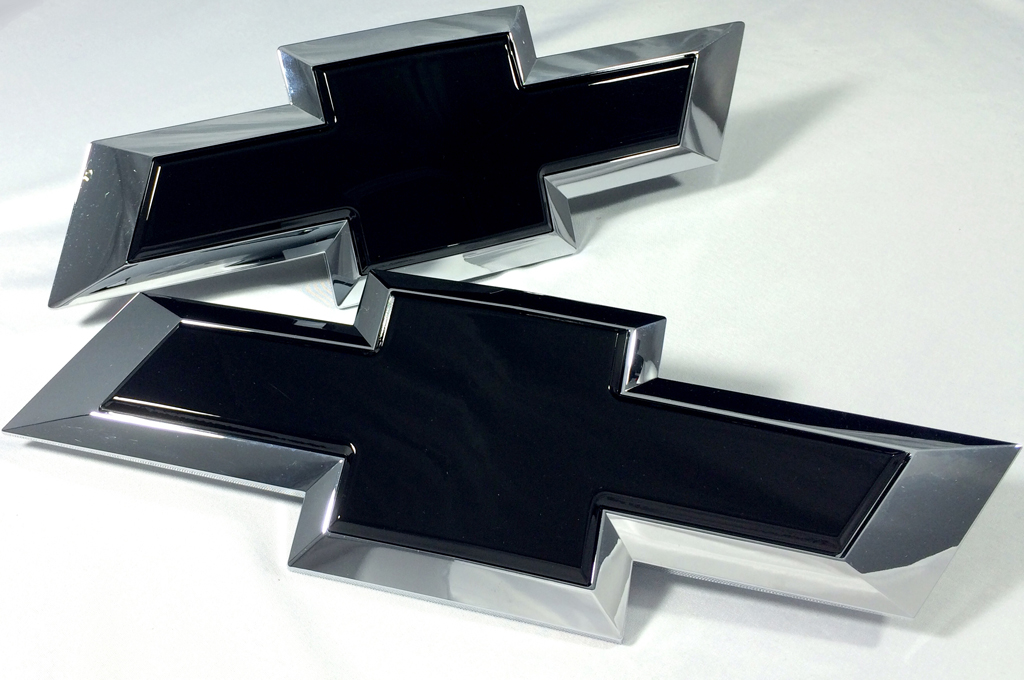 Chevrolet Silverado Painted Bowties Insert Replacements 2014 2015 Black GBA