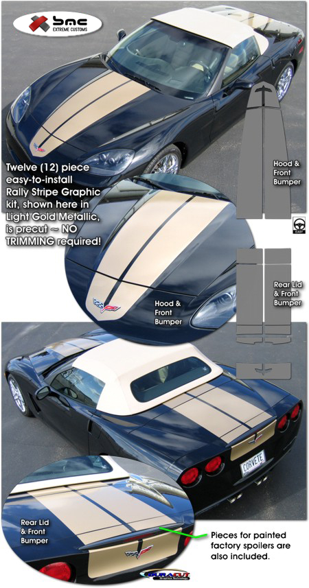Corvette C6 Z06 Competition Sport Style Rally Graphic Kit 1 2005-2013